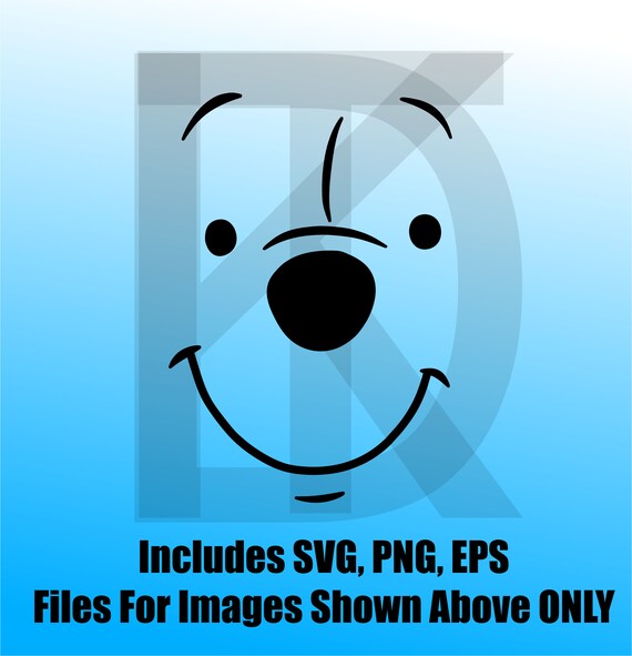 Pooh Face SVG EPS PNG File Cricut Digital Printable - Etsy