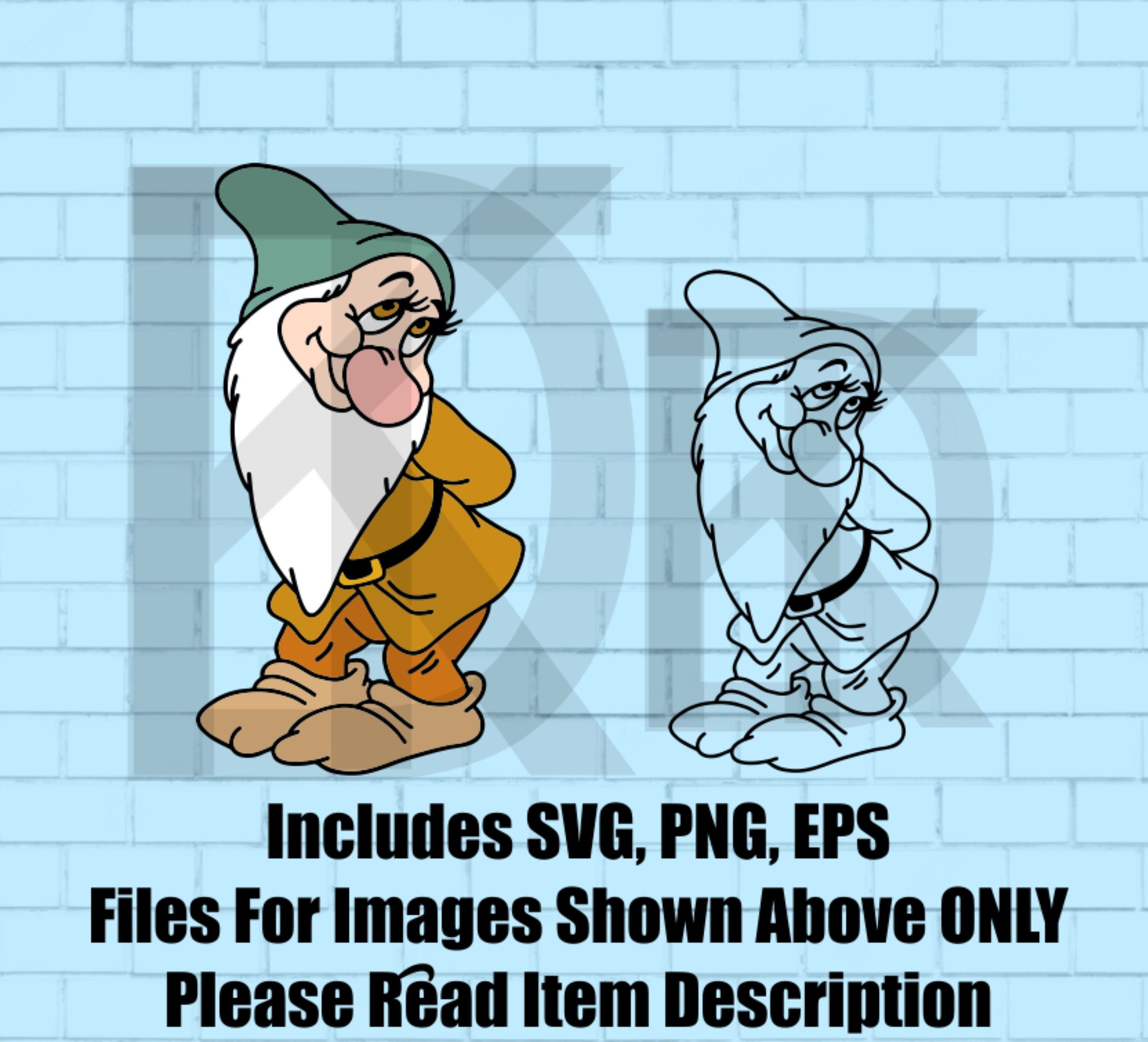 Bashful Dwarf Seven Dwarves SVG, EPS, PNG File Cricut, Digital ...