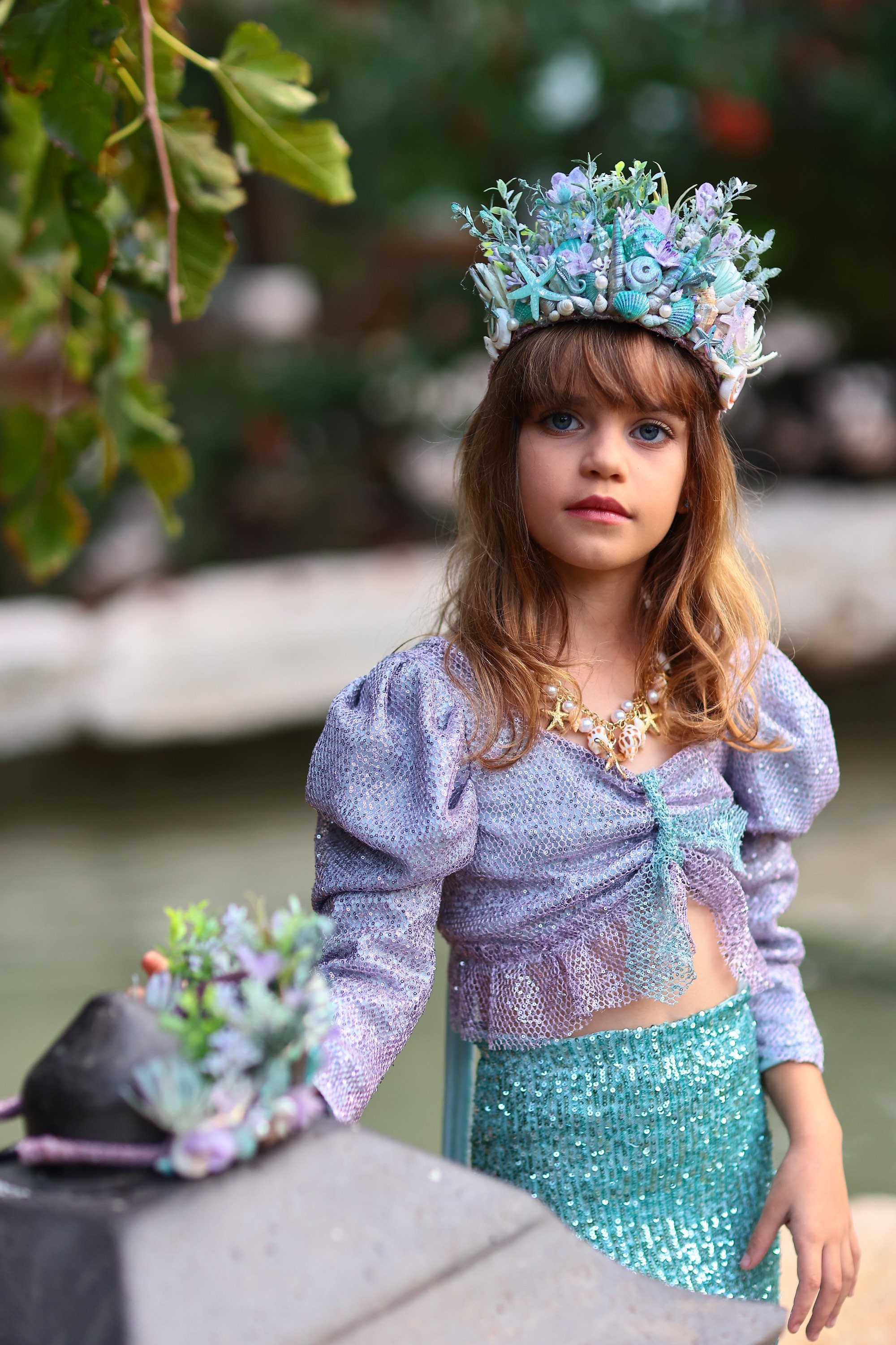 Mermaid costume Queen of the Ocean Girl Costume Princess - Etsy