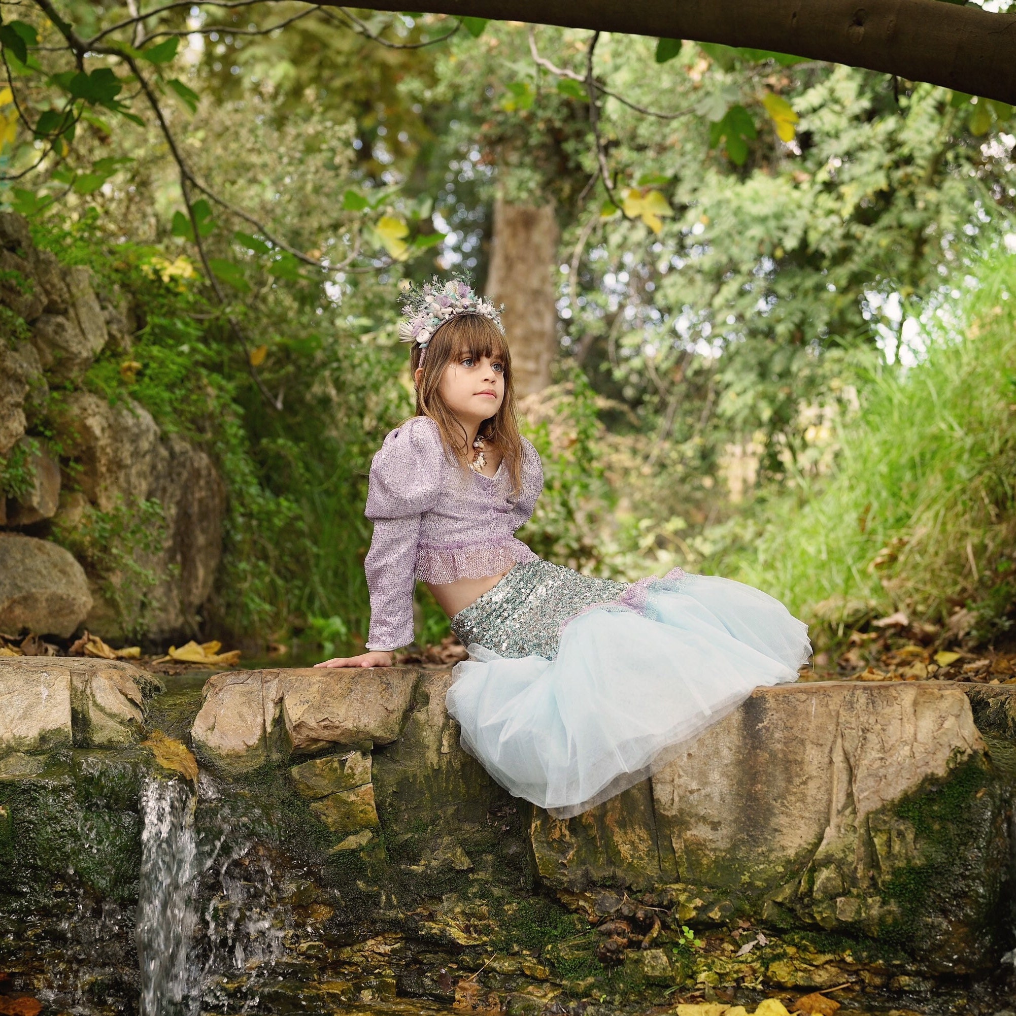 Mermaid costume Queen of the Ocean Girl Costume Princess - Etsy