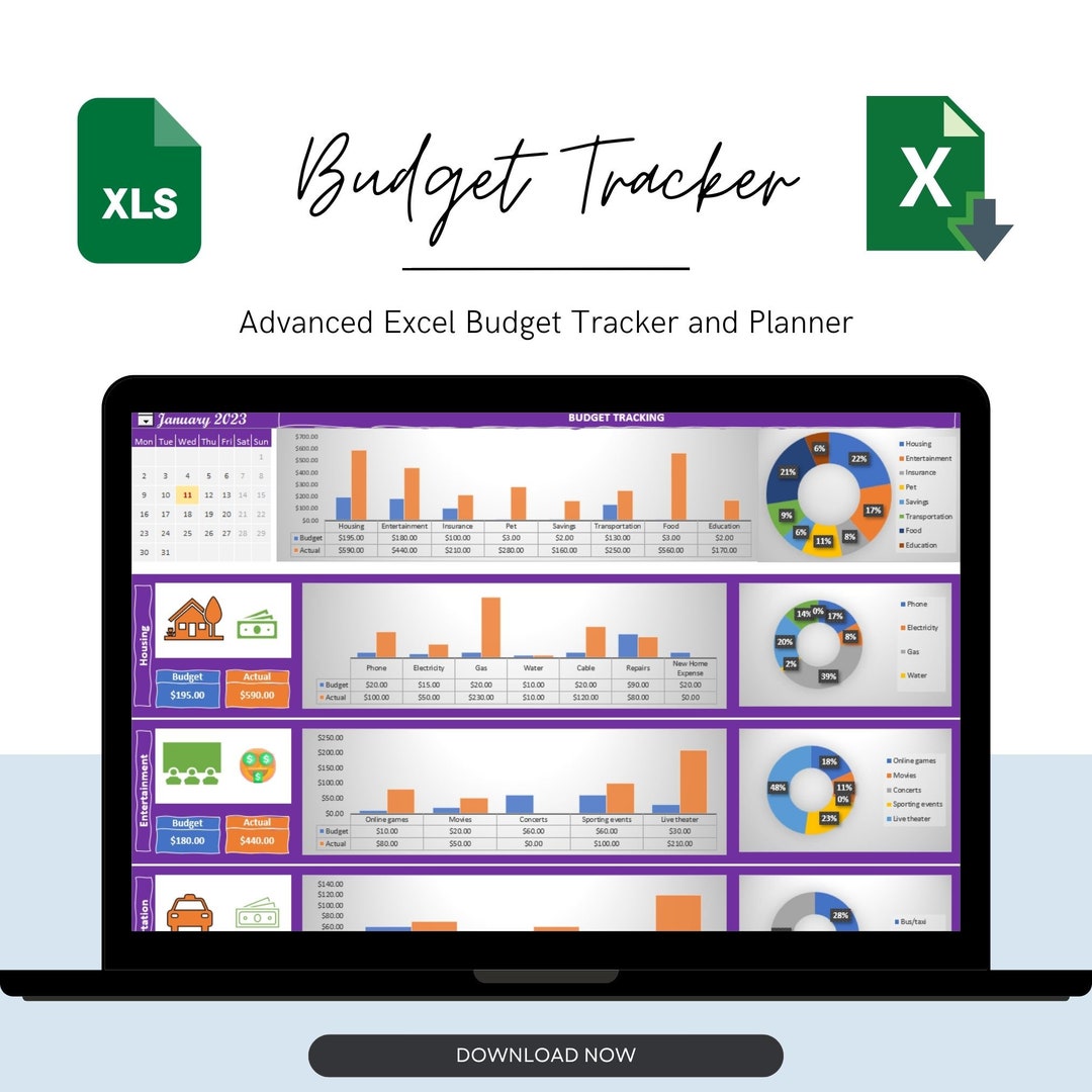 Advanced Excel Budget Tracker and Planner Detailed, User-friendly ...