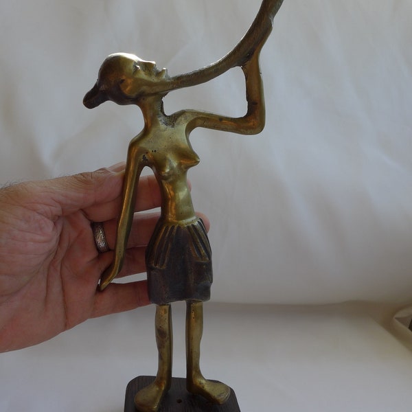 Brass African Woman Sculpture - Etsy