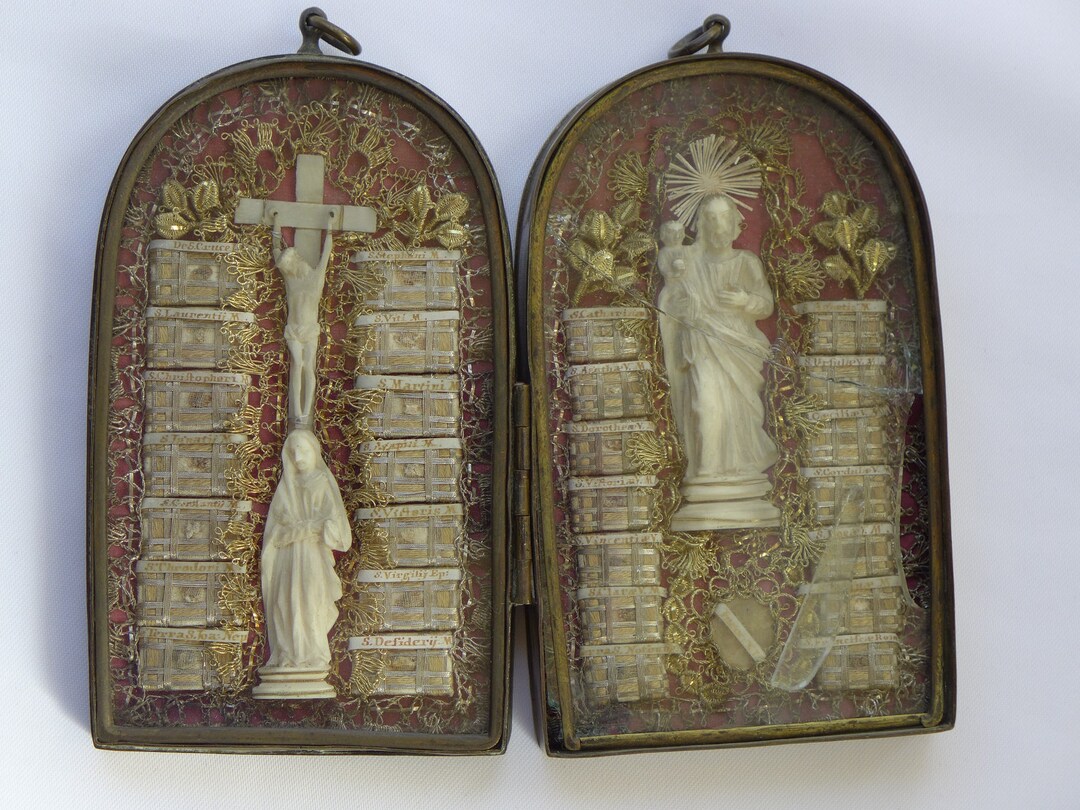 Antique Rare 18th Century Jesuit Reliquary Relics. Antique Catholic ...