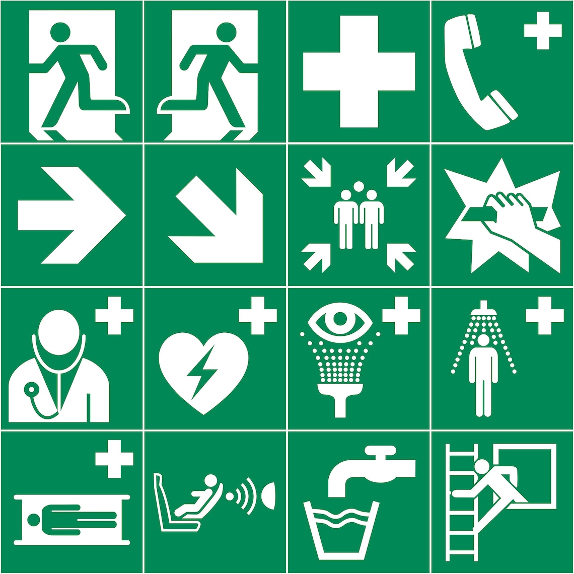 ISO 7010 Signs, ISO Safe Condition Signs, Vector ISO 7010 Placards ...