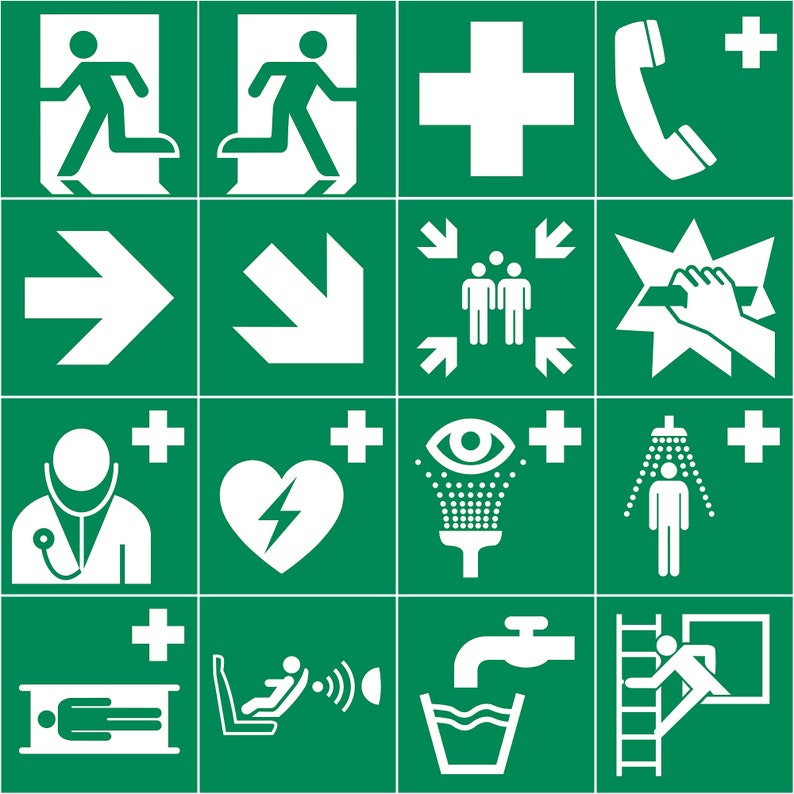 ISO 7010 Signs, ISO Safe Condition Signs, Vector ISO 7010 Placards ...