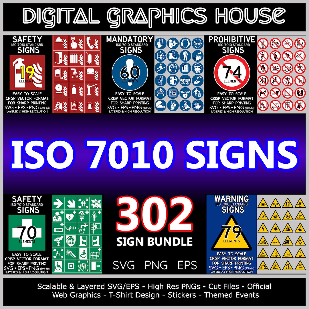 ISO 7010 Sign, ISO Sign Bundle, Vector ISO 7010 Sign, Safety Sign ...