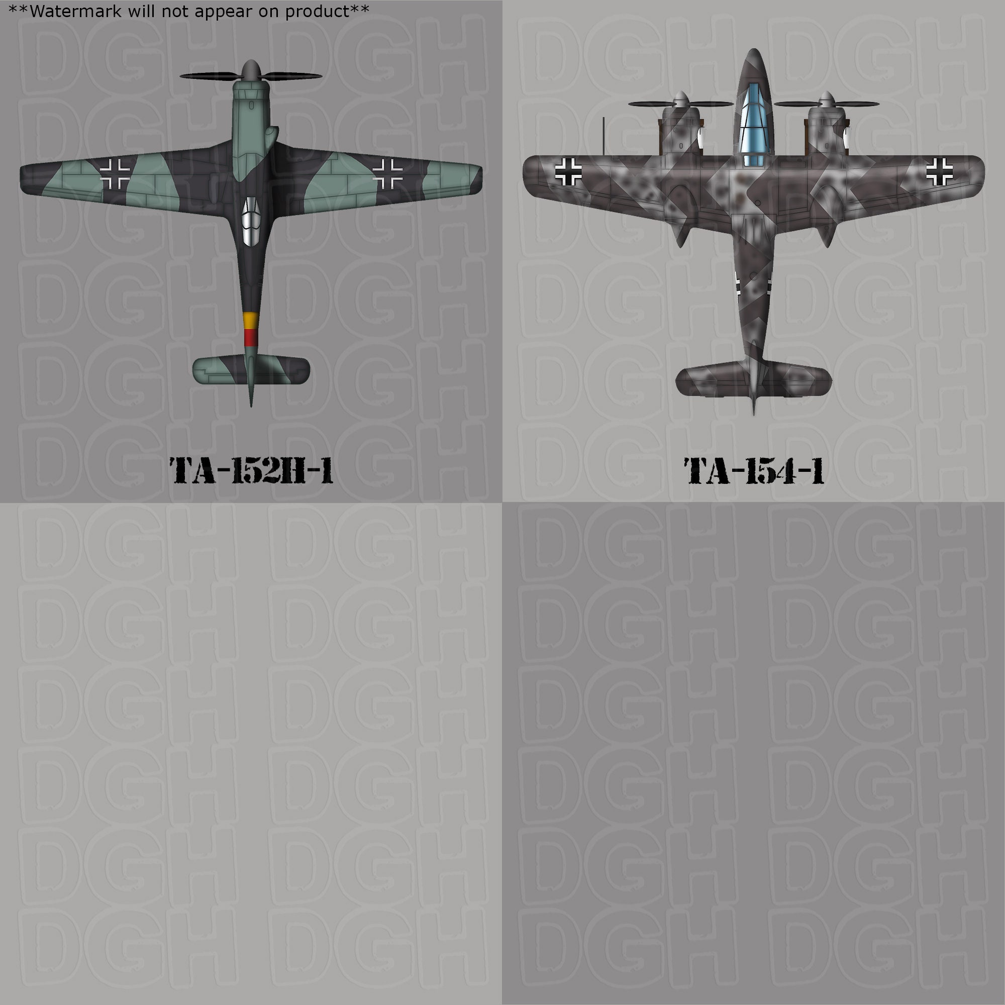 German Fighter Planes of WWII Png, Luftwaffe Warplanes of World War 2 ...