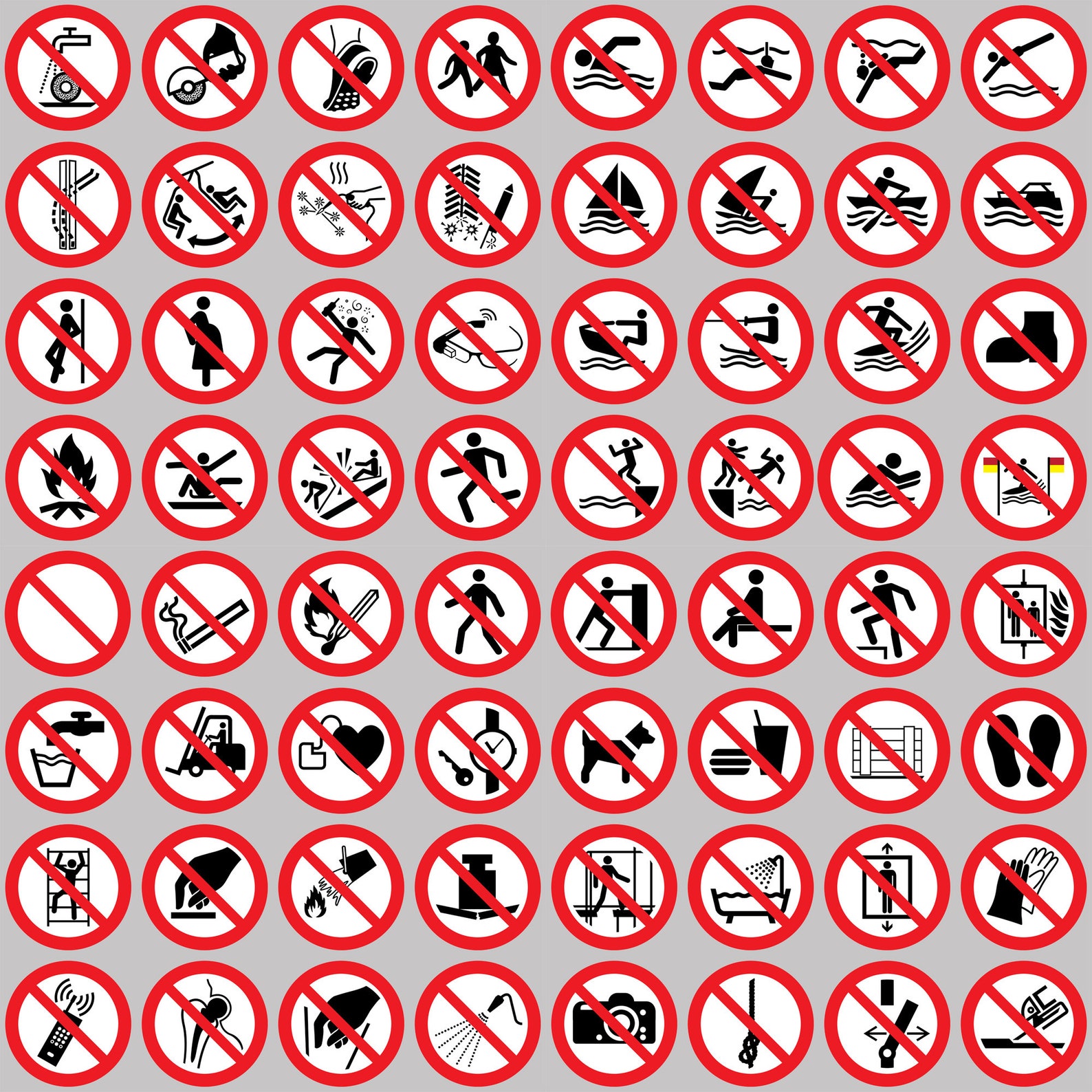 ISO 7010 Sign, ISO Sign Bundle, Vector ISO 7010 Sign, Safety Sign ...