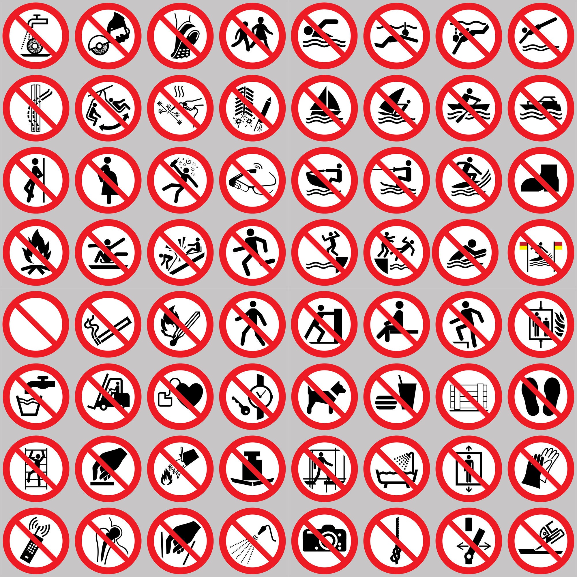 ISO 7010 Sign, ISO Sign Bundle, Vector ISO 7010 Sign, Safety Sign ...