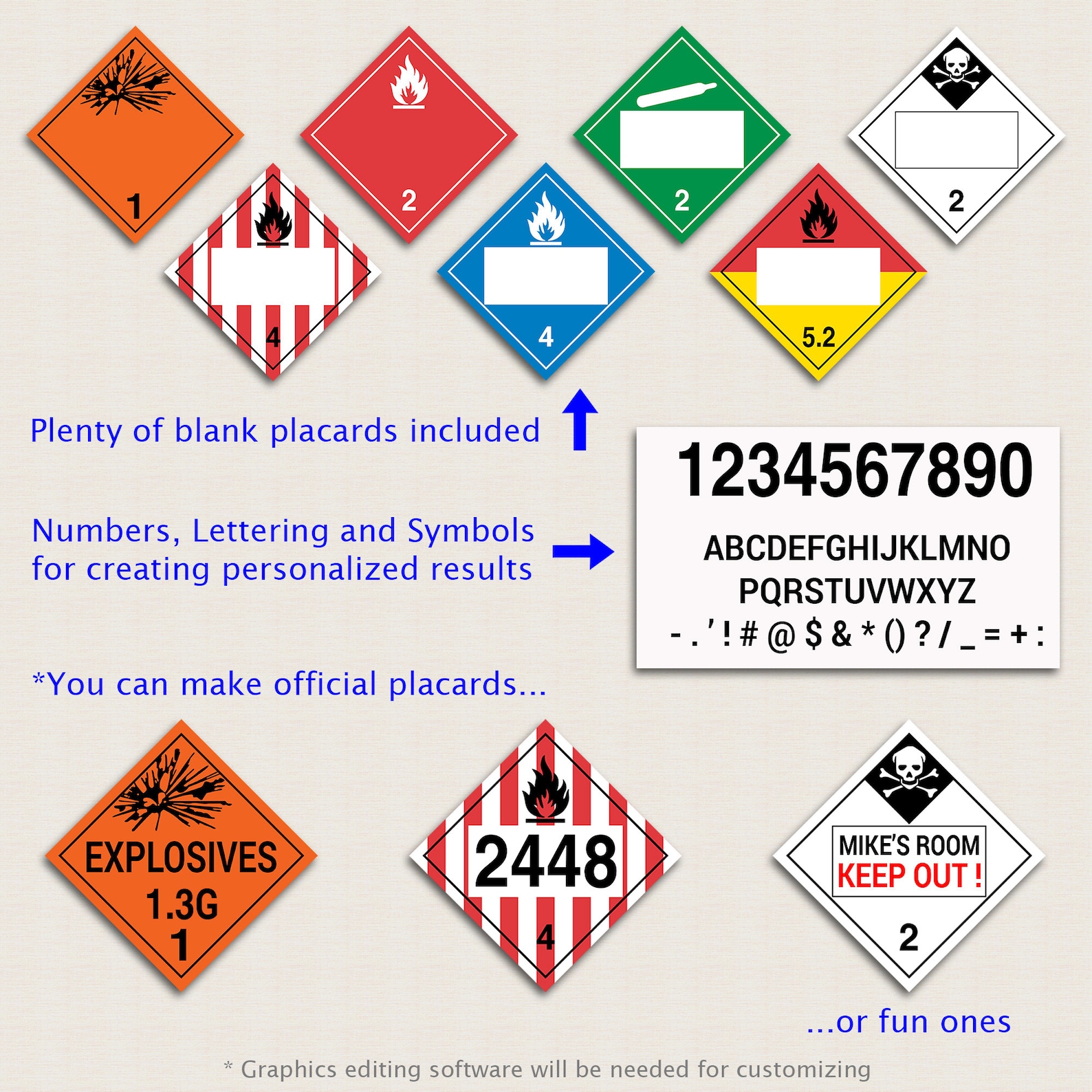 Placard Bundle, Placard SVG, Placard Clipart, Hazard Placards, Warning ...