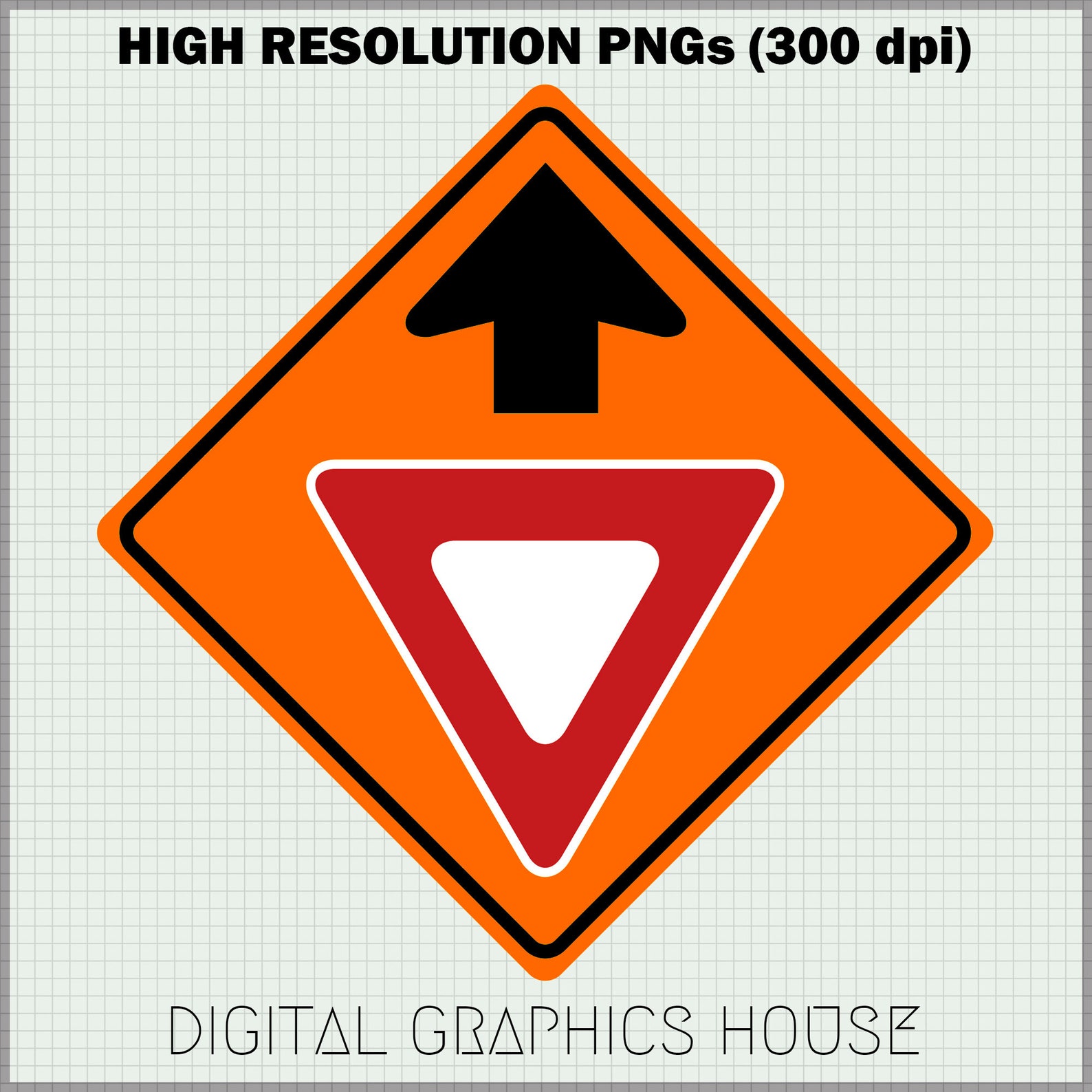 Construction Signs Clipart: Orange Road Signs SVG PNG (digital Download ...