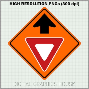 Construction Signs Clipart: Orange Road Signs SVG PNG (digital Download ...