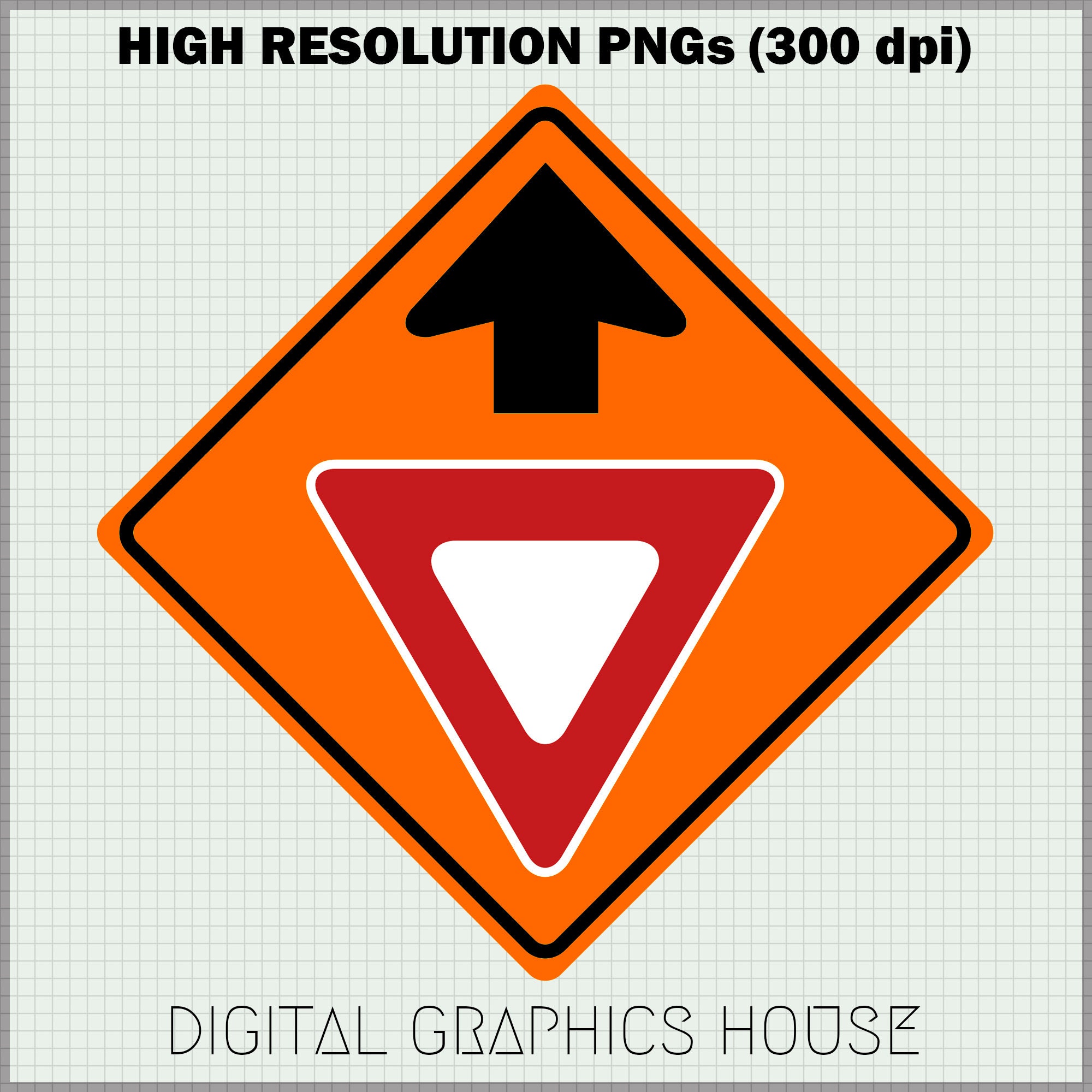 Road Signs Clipart, Construction Signs SVG PNG, Orange Traffic Signs ...