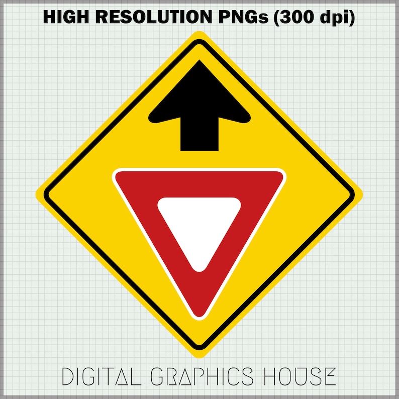 Traffic Warning Signs Clipart: Yellow Road Signs SVG PNG (digital ...