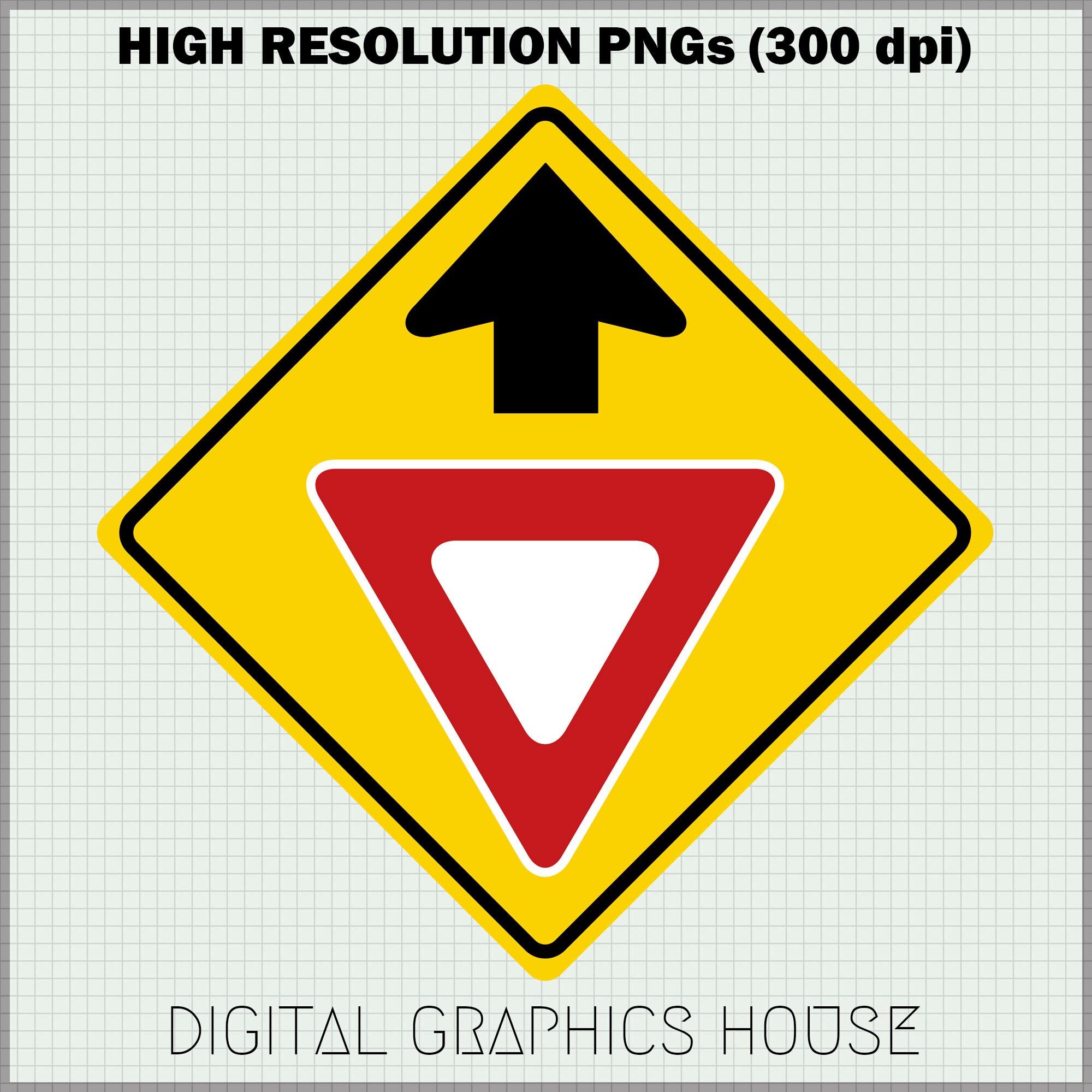 Traffic Warning Signs Clipart: Yellow Road Signs SVG PNG (digital ...