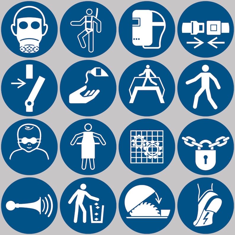 ISO 7010 Sign, ISO Mandatory Sign, Vector ISO 7010 Sign, Safety Sign ...
