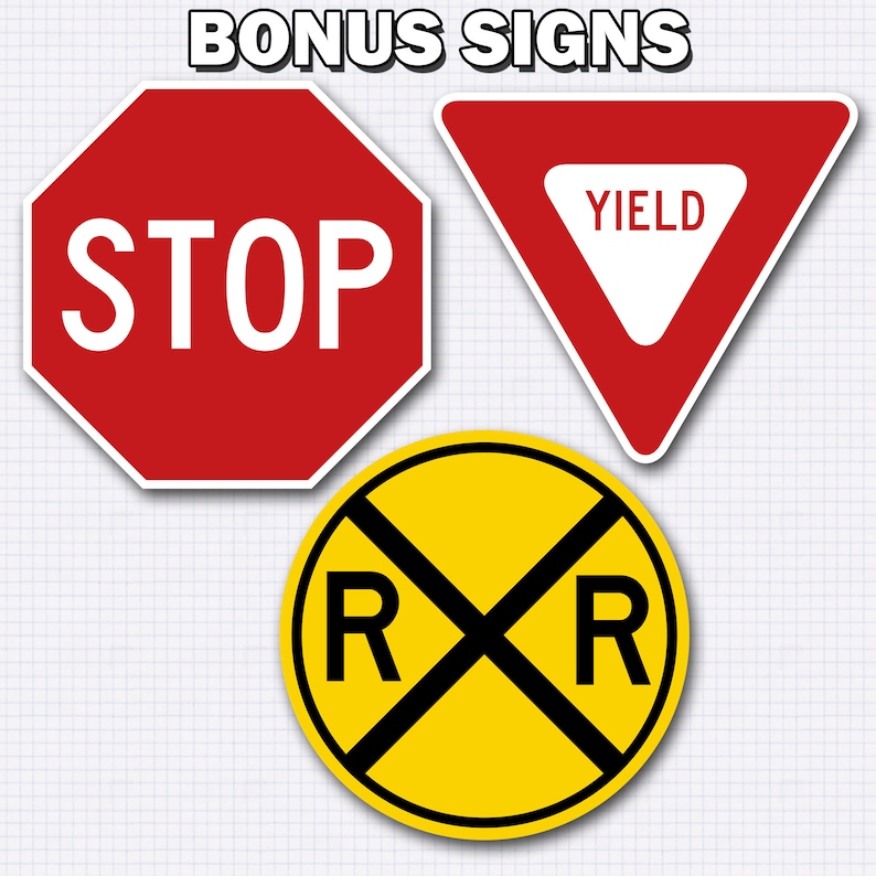 Traffic Warning Signs Clipart: Yellow Road Signs SVG PNG (digital ...