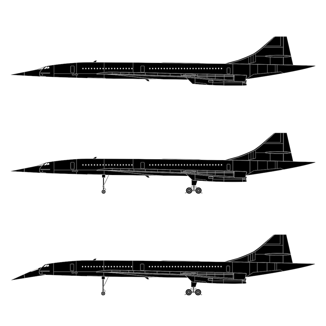 Concorde Jet Clipart: Supersonic Airplane SVG, PNG, EPS (digital ...