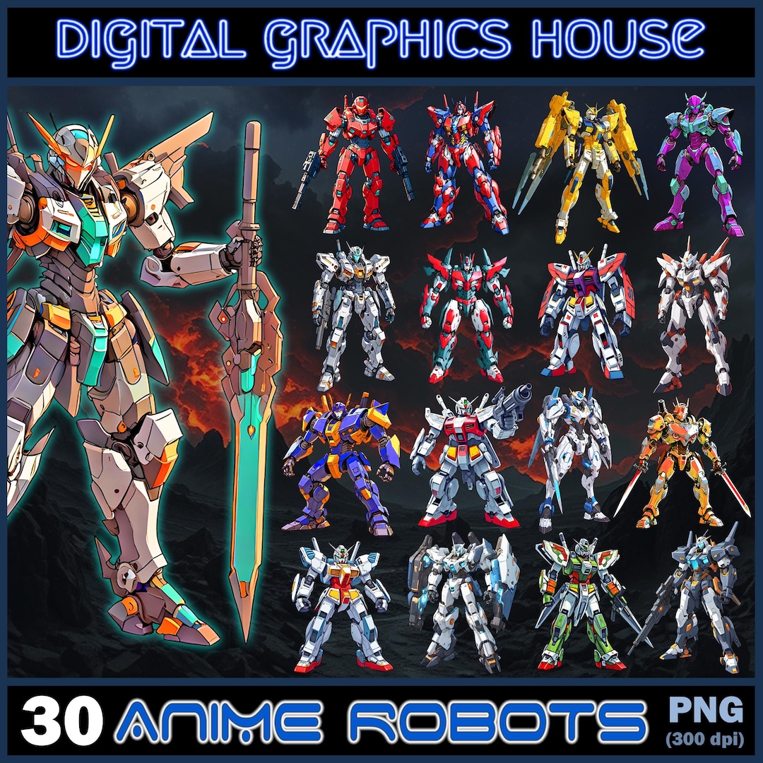 Robot PNG, Anime Robots, Manga Mecha Robots, Futuristic Robot Clipart ...
