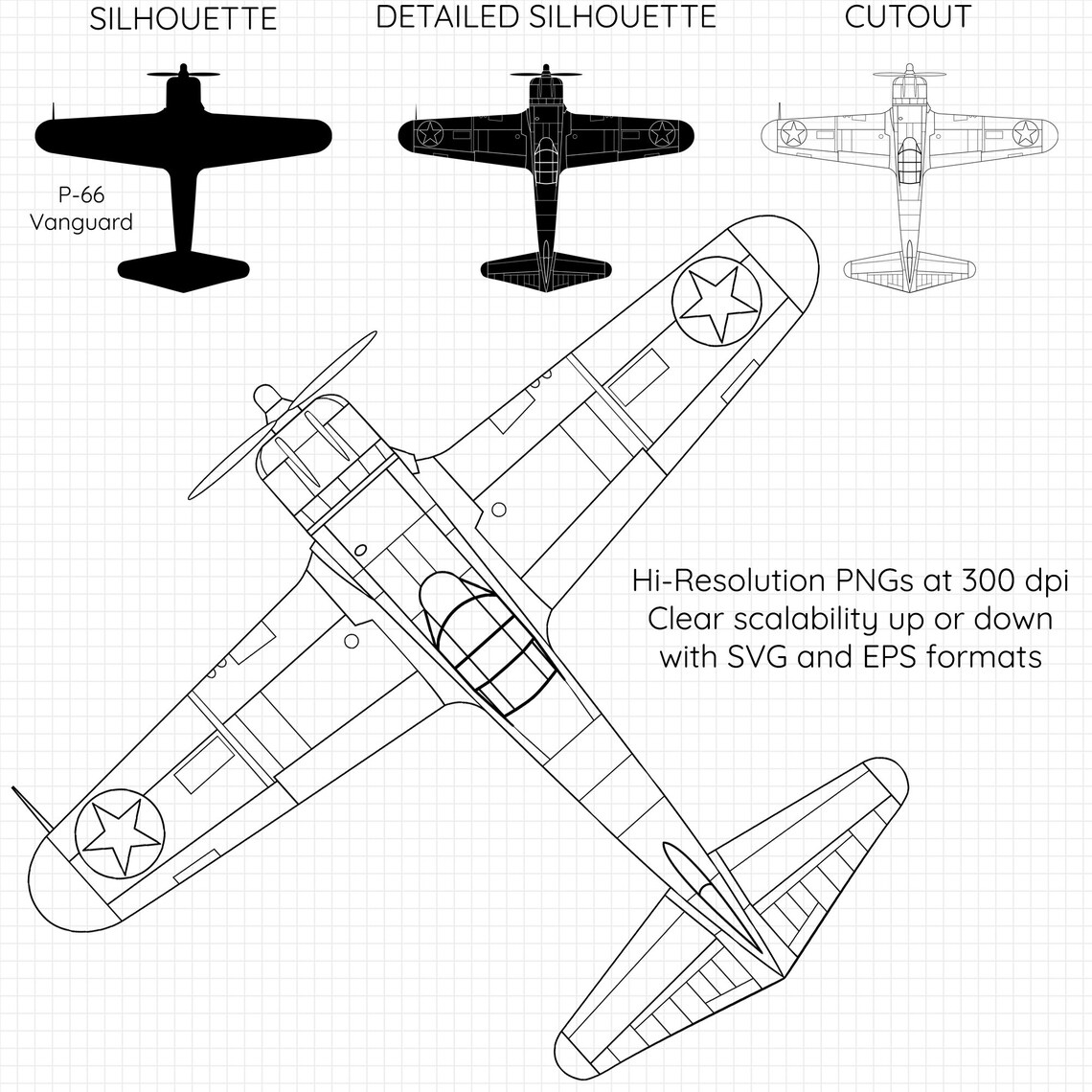 USA Fighter Planes of WWII Vectors, American Warplanes Png, WWII Allied ...