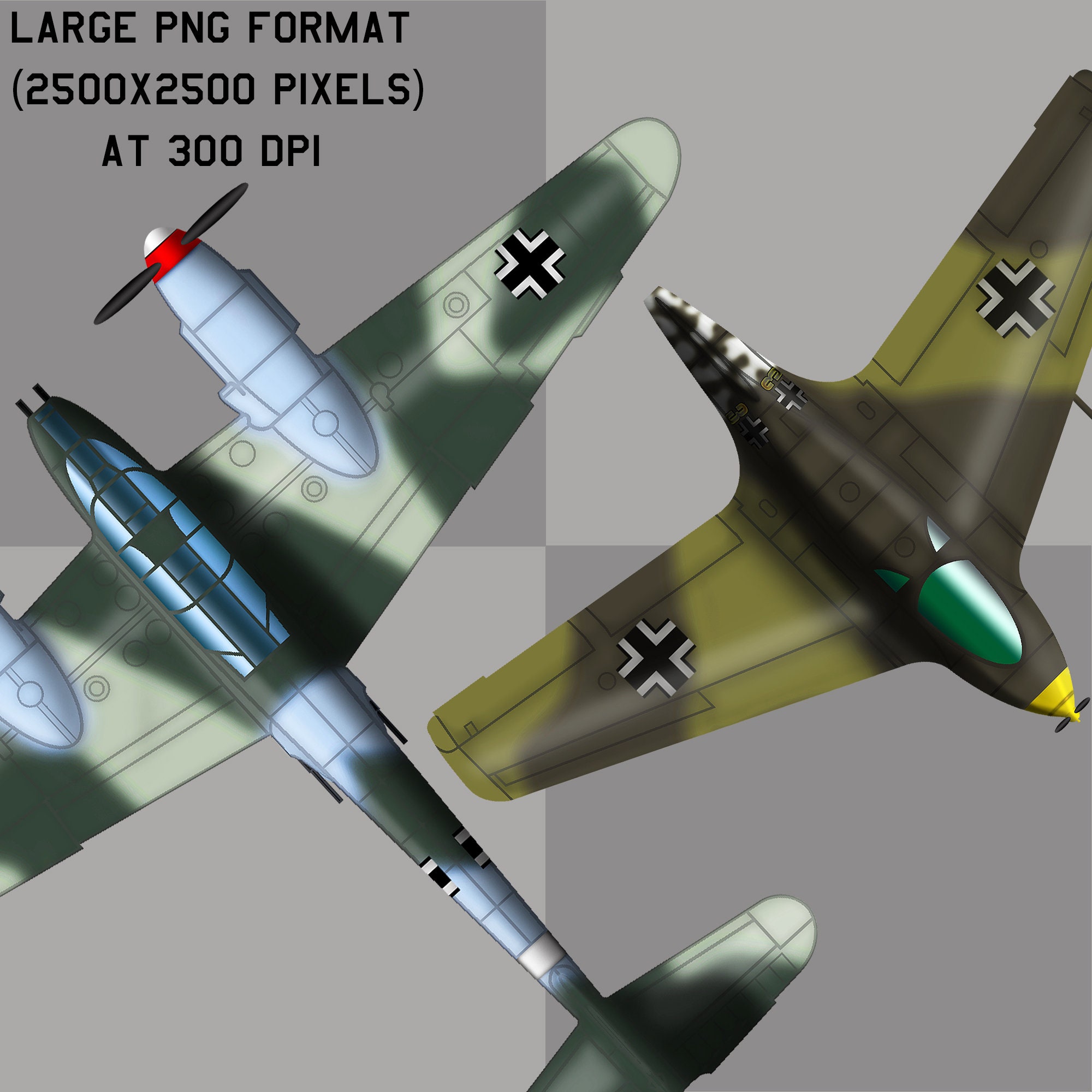 German Fighter Planes of WWII Png, Luftwaffe Warplanes of World War 2 ...