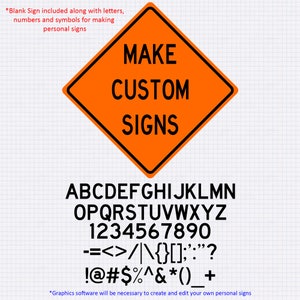 Construction Signs Clipart: Orange Road Signs SVG PNG (digital Download ...