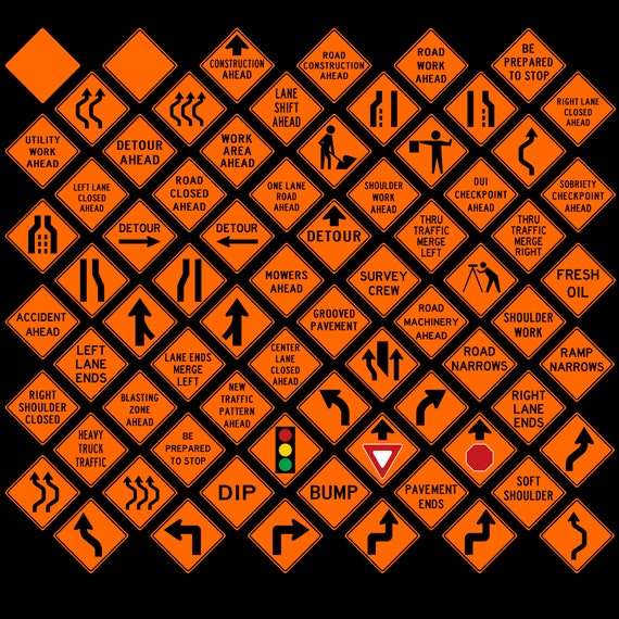 Orange Road Sign