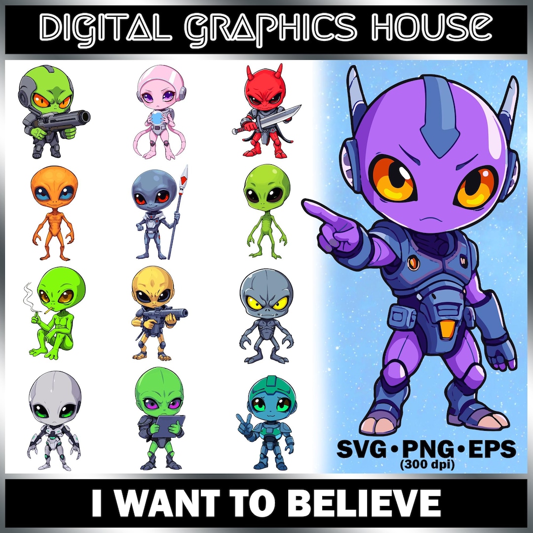 Alien Cartoons Characters, Alien Clipart, High-resolution Alien Pngs ...