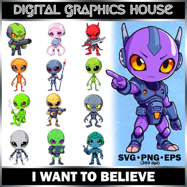 Alien Cartoons Characters, Alien Clipart, High-resolution Alien Pngs ...