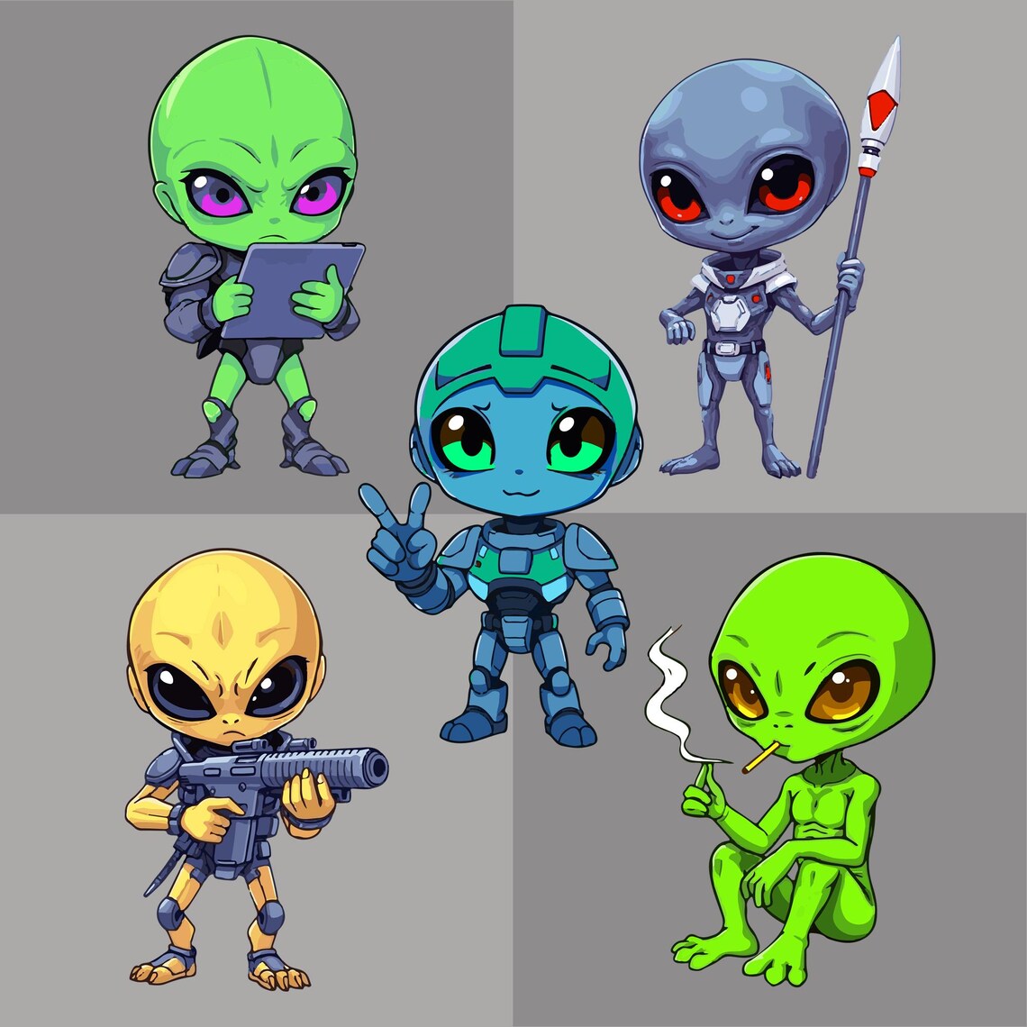Alien Cartoons Characters, Alien Clipart, High-resolution Alien Pngs ...