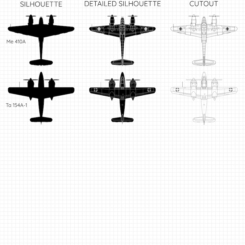 German Fighter Planes of WWII Png Svg Eps, Luftwaffe Warplanes of World ...
