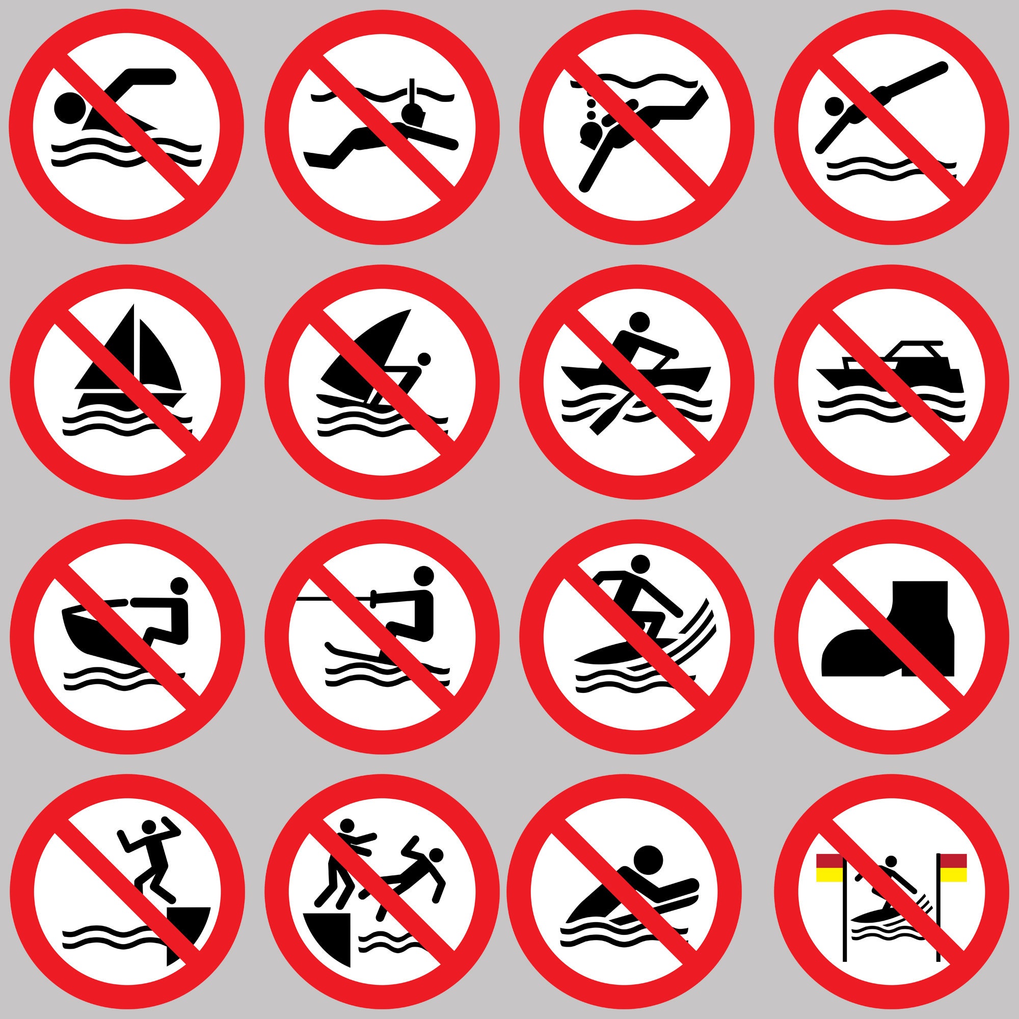 ISO 7010 Signs, ISO Prohibitive Signs, Vector ISO 7010 Sign Art, No ...