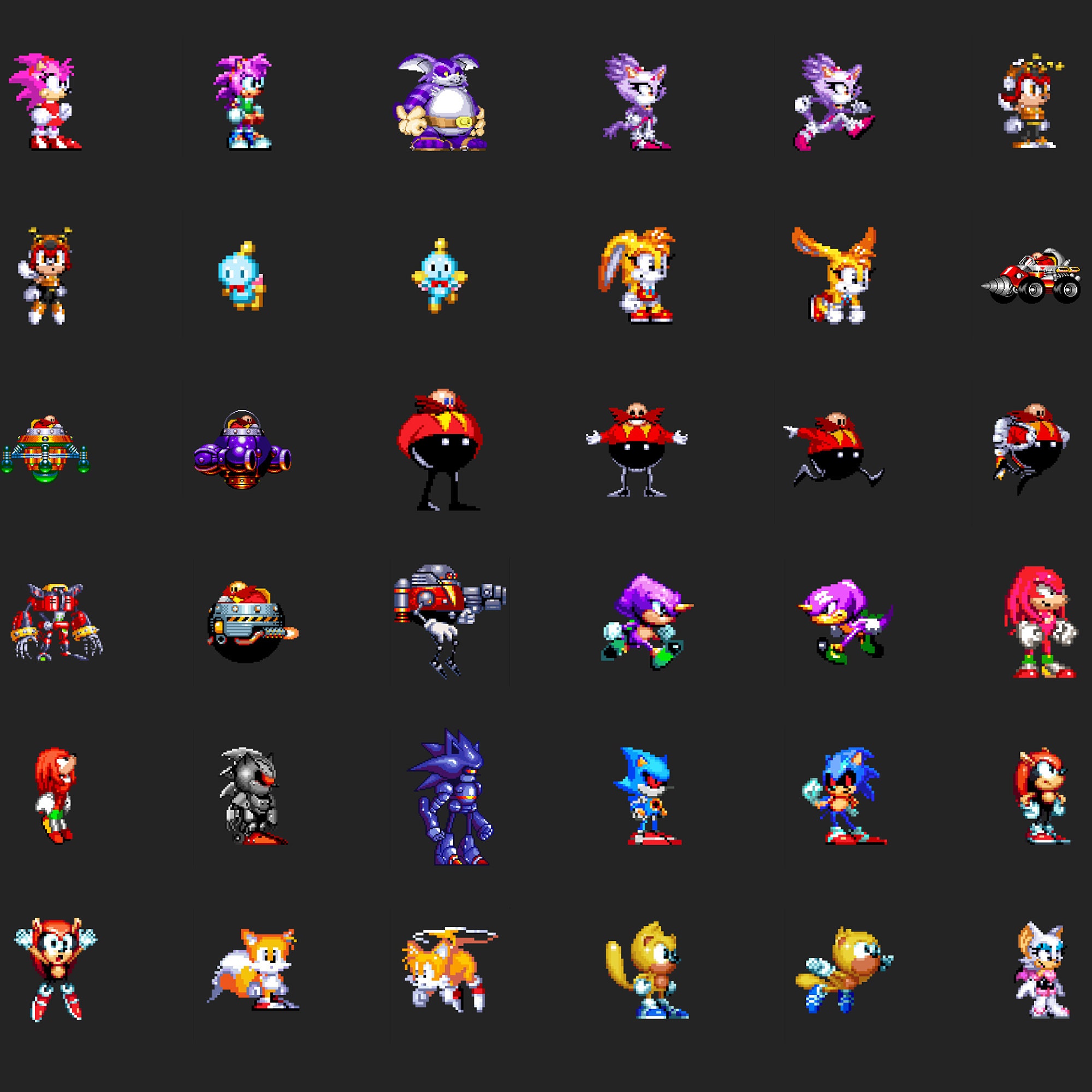 90's Sonic Arcade Elements, Popular Retro Video Game Characters in ...