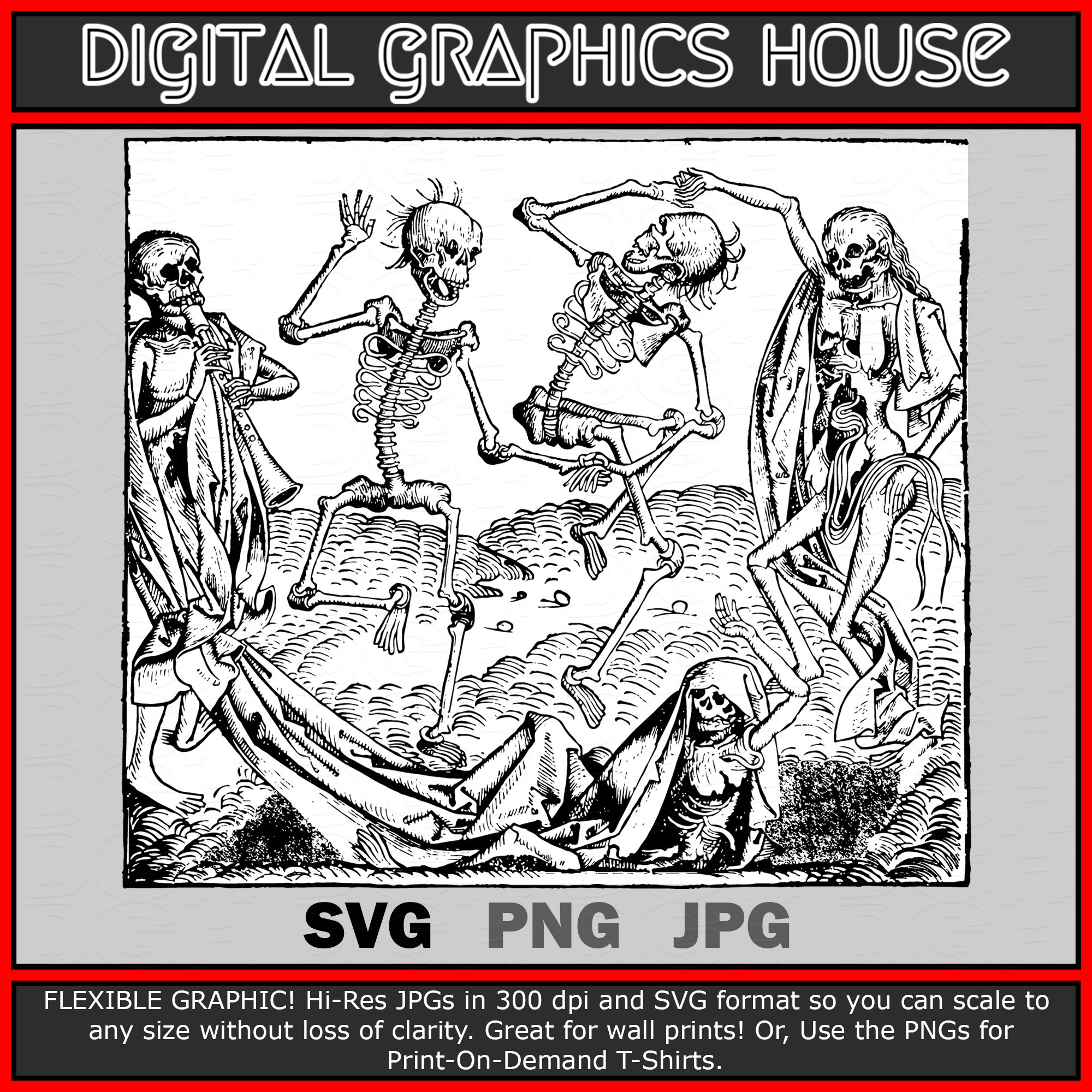 Danse Macabre, Dance of Death, A Flexible Pack of Svg Png Jpg Files for ...