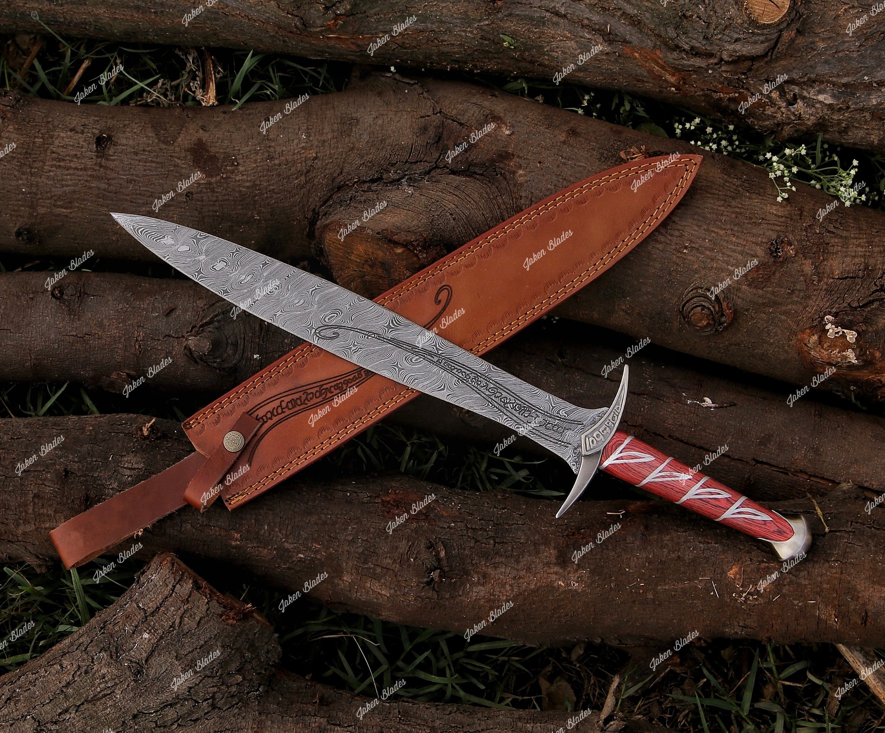 Handmade Damascus Steel Hobbit Sting Sword Replica From Lord of the ...
