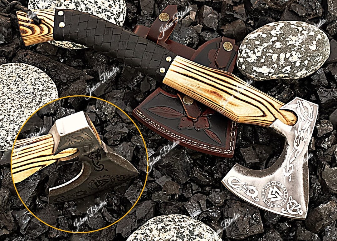 VIKING Axe Hand Forged Carbon Steel Battle Axe PERSONALIZED Medieval ...