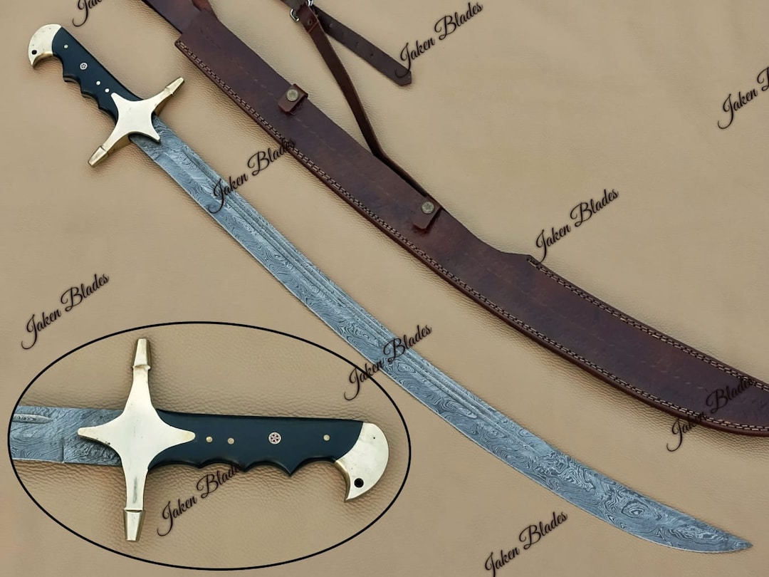 Hand Forged Damascus Steel Arabian Sword, Handmade Persian Sword ...