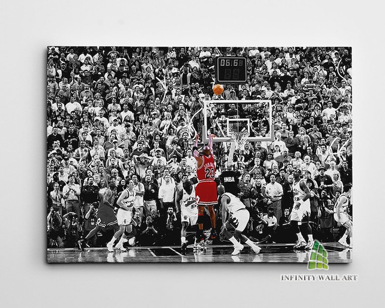 Michael Jordan Last Shot Canvas Art Wall Art Print Picture Sports ...