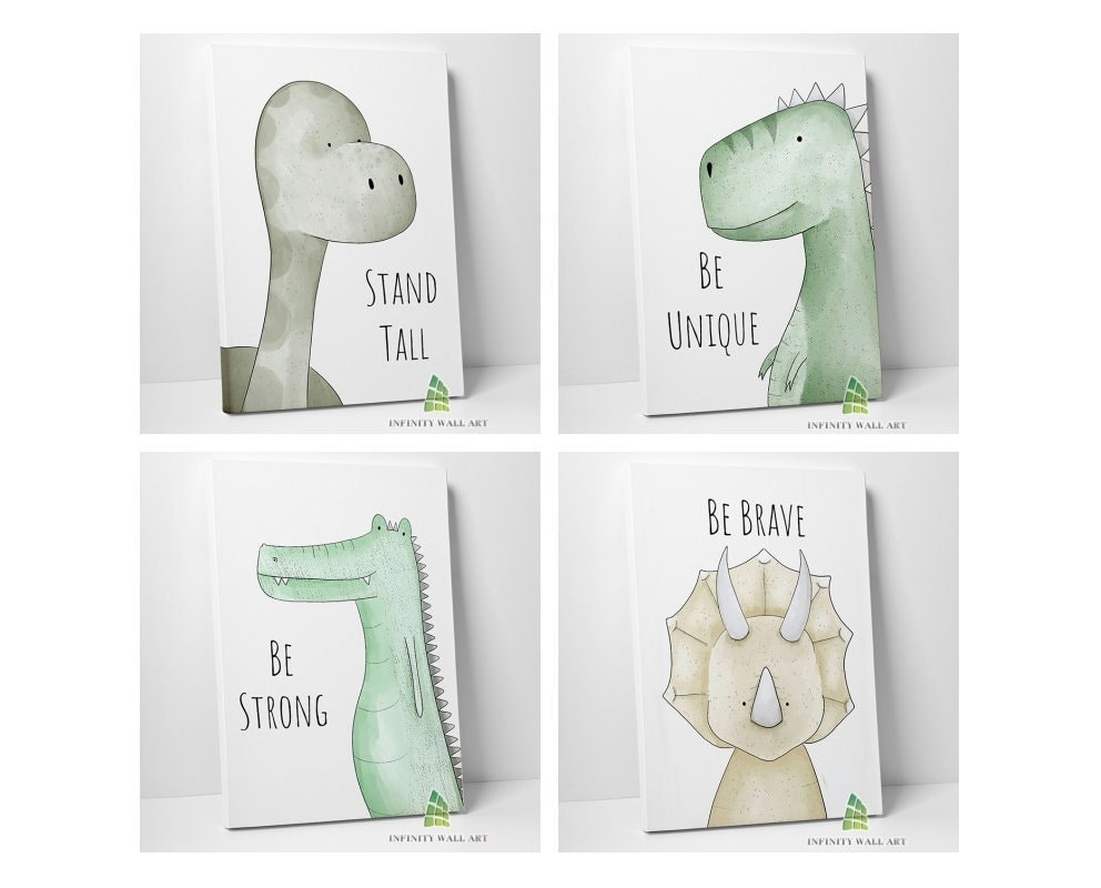 Dinosaur Inspirational Quotes Canvas Art Wall Art Children - Etsy