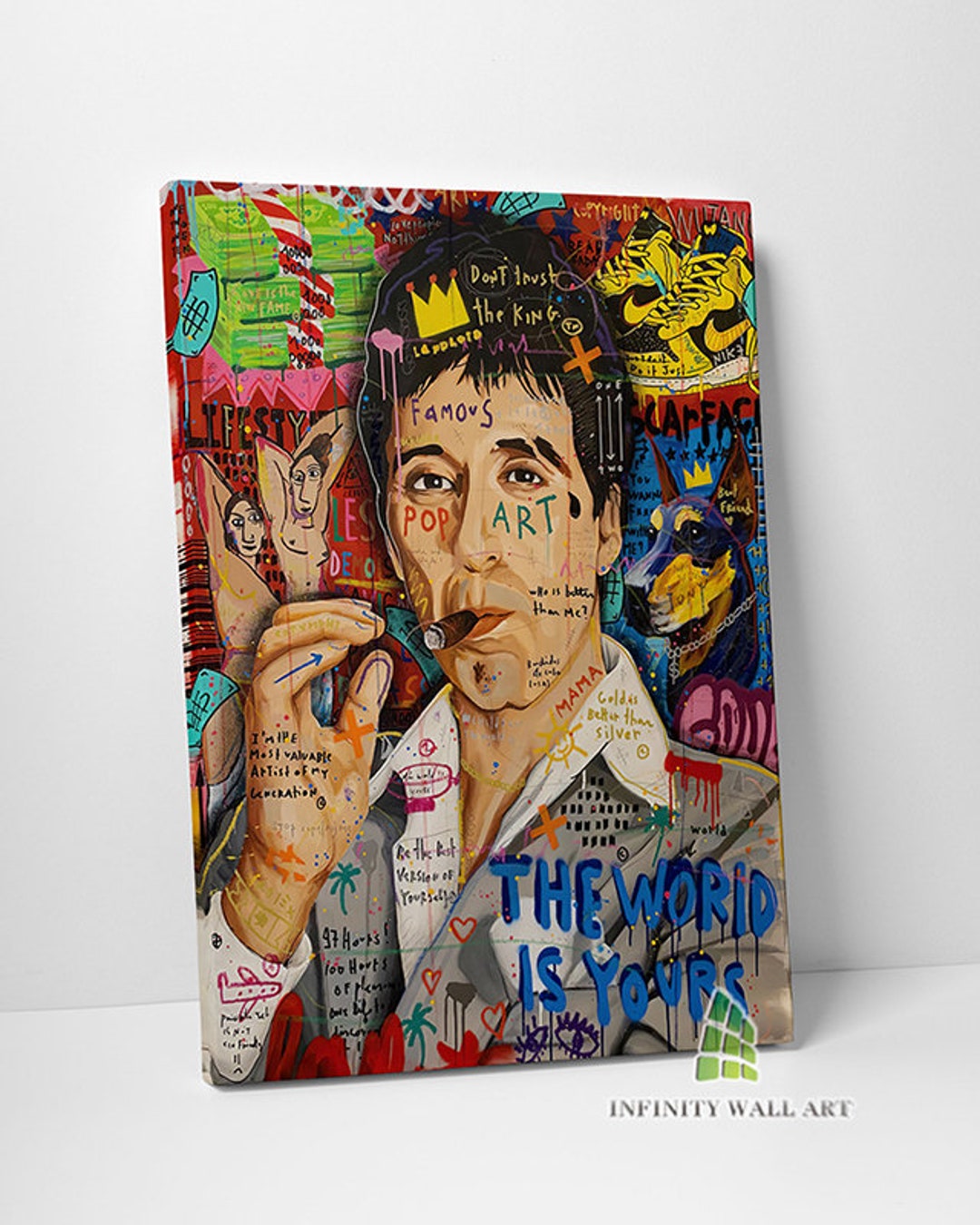 Scarface the World is Yours Graffiti Quote Canvas Art Wall Art Print ...