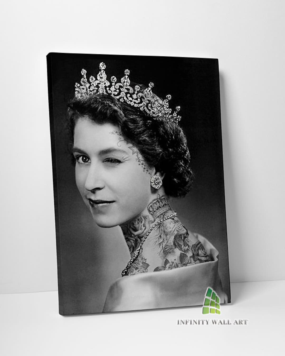 Punk Queen Elizabeth Winking Canvas Art Wall Art Graffiti Print Picture ...