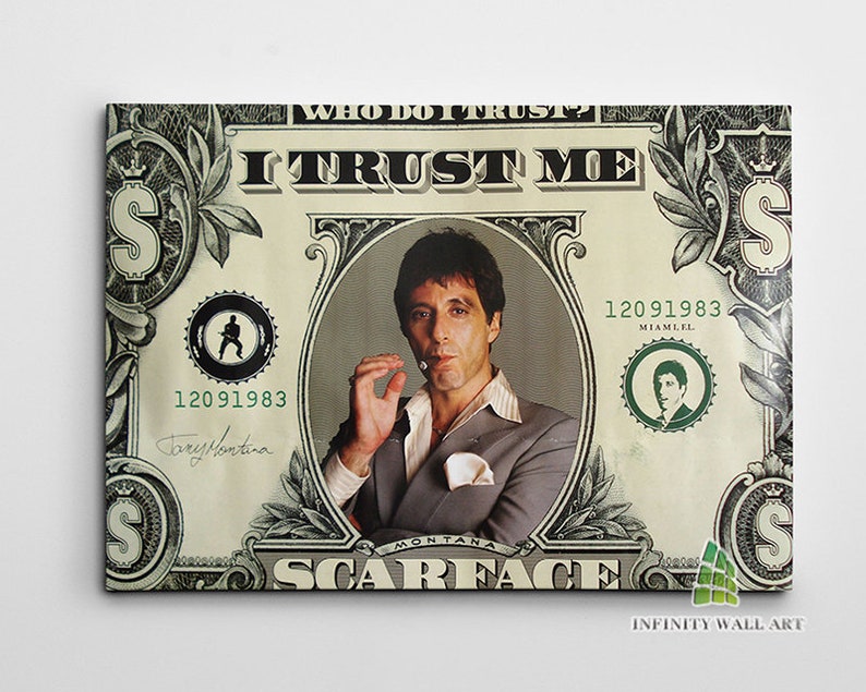 Scarface Al Pacino Dollar Bill Quote Canvas Art Wall Art Mafia - Etsy