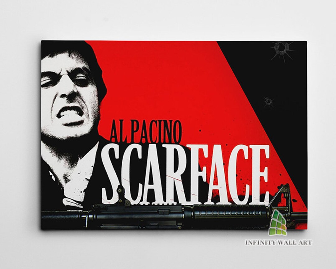 Scarface Al Pacino Gun Canvas Art Wall Art Mafia Gangster Photo Print ...