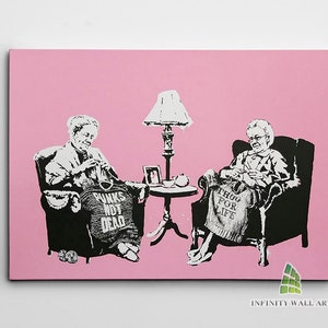 Banksy Pink Thug Punk Grannies Canvas Art Graffiti Wall Art Print ...