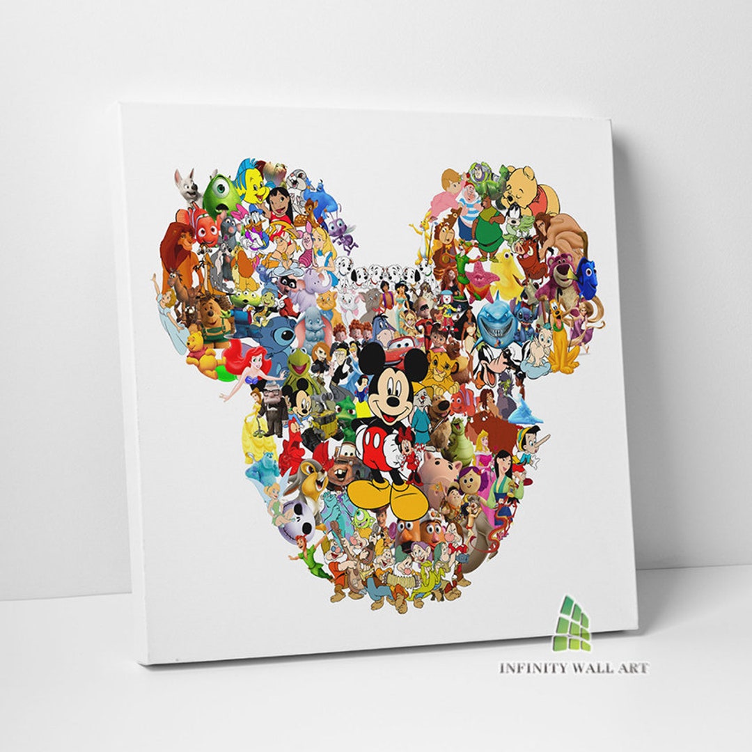 Mouse Head Characters Canvas Art Wall Art Children Kids Nursery Framed ...
