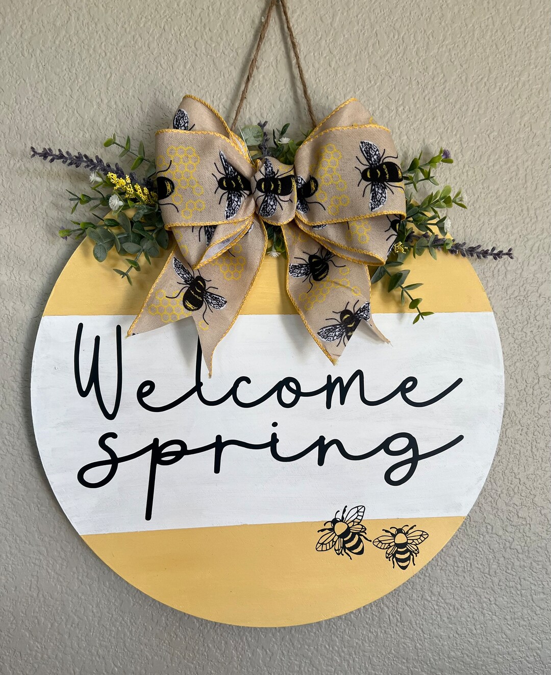 Homemade Wooden Welcome Spring Door Sign - Etsy