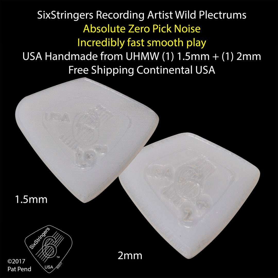 UHMW Guitar Pick - Sixstringers "zero Pick Noise" Recording Artist: 2 ...