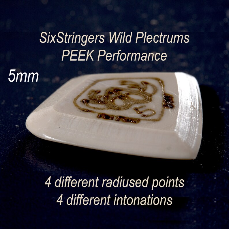 PEEK Guitar Picks – 5mm - Sixstringers Wild Plectrums PEEK Performance ...