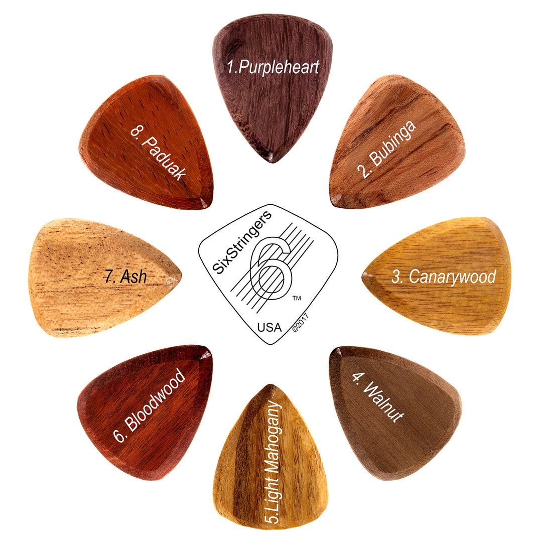 Exotic Wood Guitar Picks - Variety of Hardwood Plectrums - Purpleheart ...