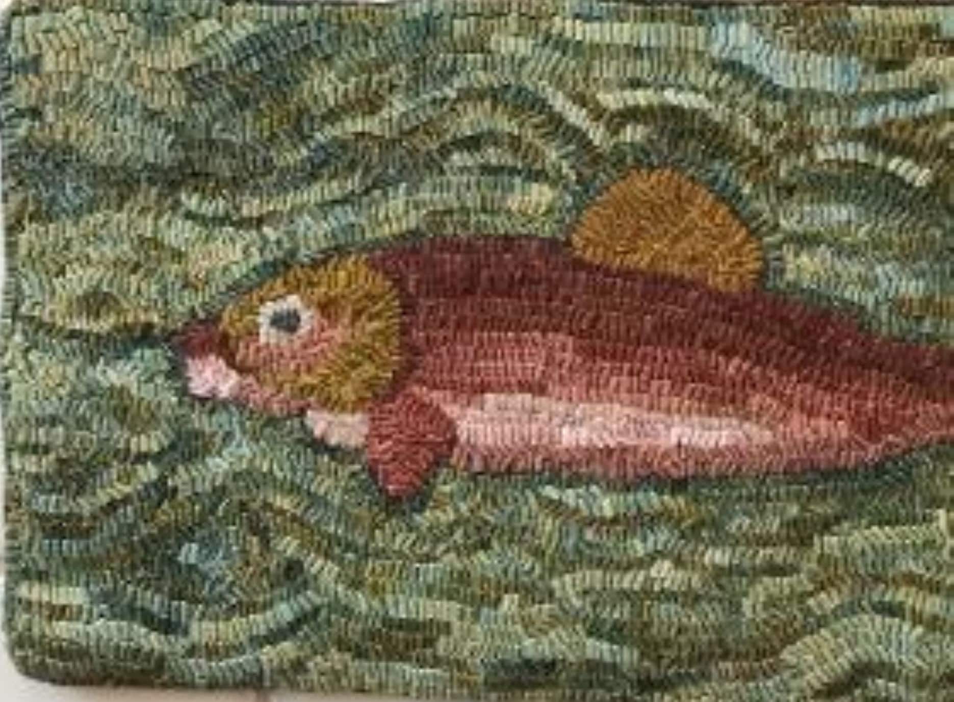 American Fish Hand-hooked Rug - Etsy